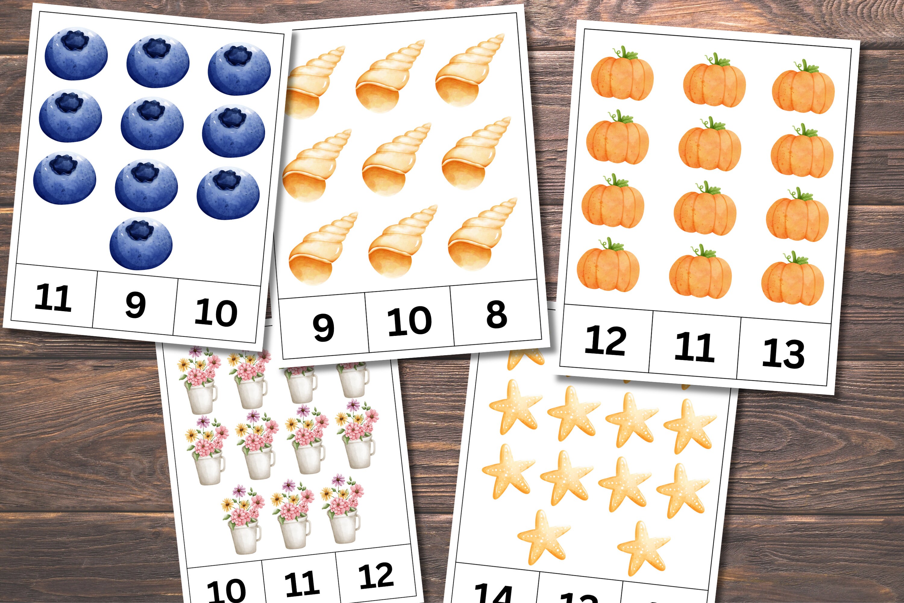 Count and Clip Cards 1-20 Numbers Printable Digital Download - Etsy