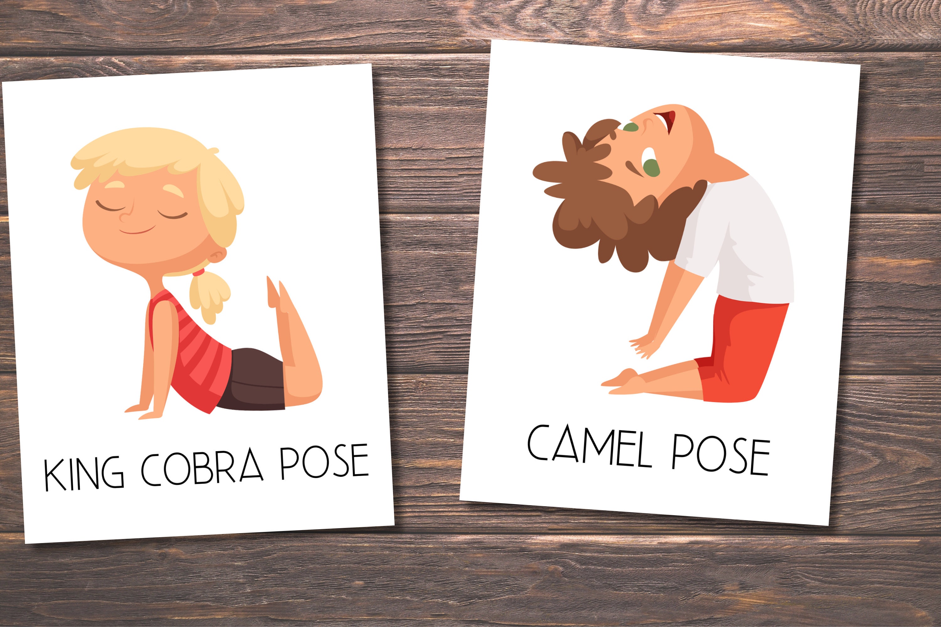 Kids Yoga Poses, 16 Yoga Flashcards, Kids Movement Activity, Yoga Poses ...