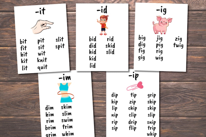 Learn to Read CVC Words, Phonics Cards Printable, CVC Word Family Lists ...