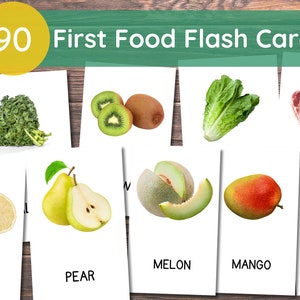 First Foods Flash Cards, Real Pictures, 92 Montessori Cards, Toddler ...