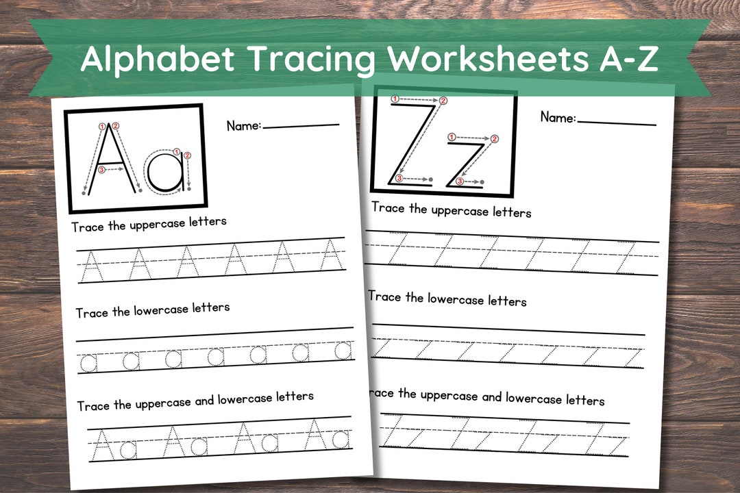 Alphabet Tracing Worksheets A-Z / ABC Tracing Workbook /handwriting ...