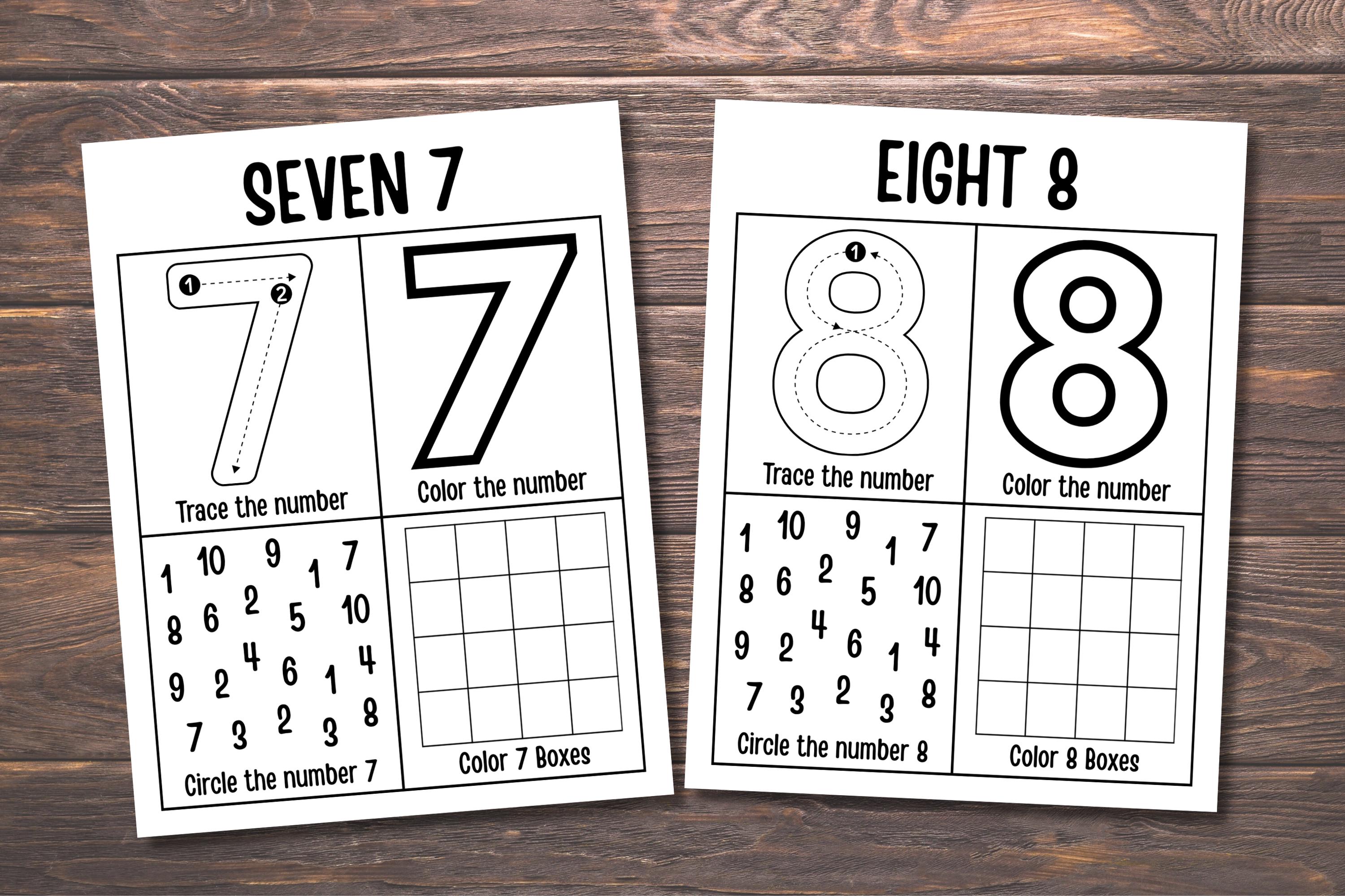 Number Tracing Worksheets 1–10 Printable, Preschool Math, Counting ...