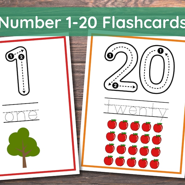 Number Flash Cards - Etsy
