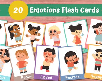 Emotions Flash Cards, Printable, Learning - Etsy UK
