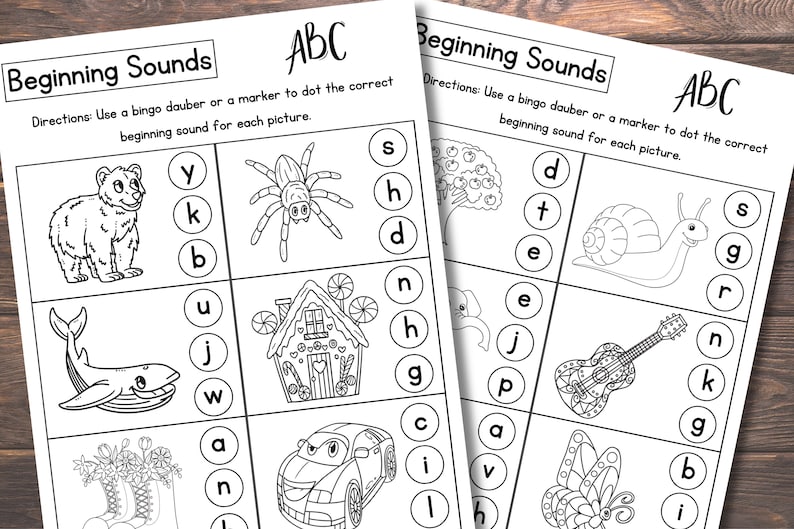 10 Printable Beginning Sounds Worksheets | Preschool-1st Grade Phonics ...