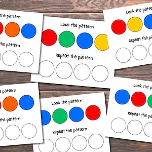 Pom Patterns - 48 Activity Cards- Montessori Learning Toy for Preschool ...