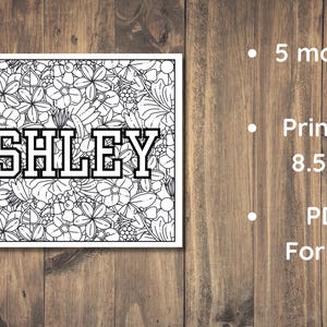 Printable Custom Name Coloring Pages for Adults and Kids, 5 Pages, 8 ...