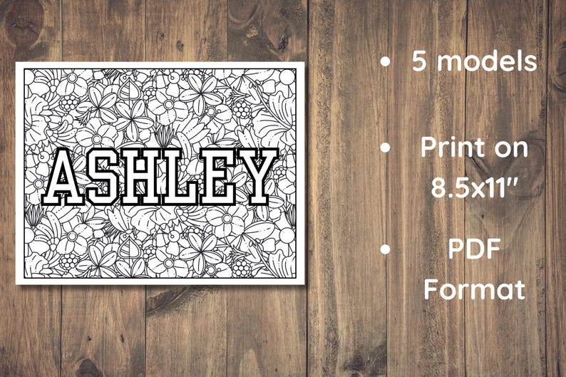 Custom Name Coloring Pages PDF | Personalized Printable Name Pages for ...