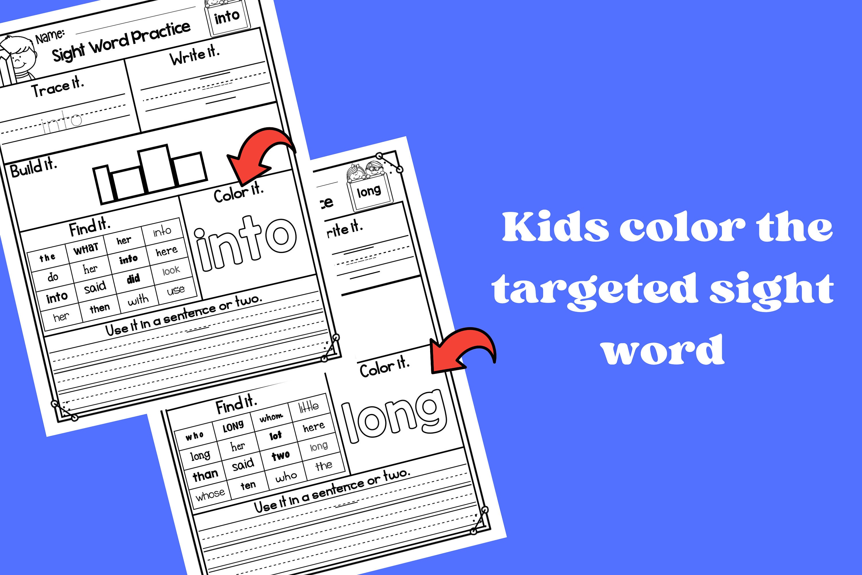 100 Printable Let's Learn Fry 1st Hundred Sight Words - Etsy