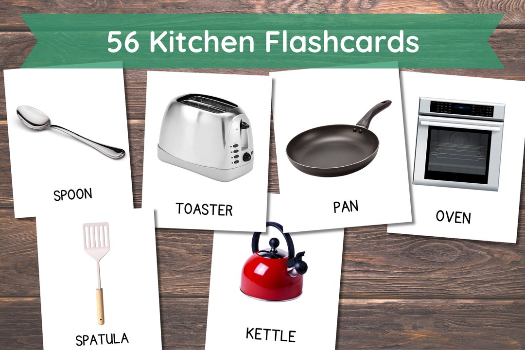 56 Montessori Cards in the Kitchen (real Pictures) Flash Cards ...