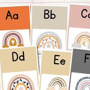 Classroom Alphabet Posters, Animal Alphabet, Boho Rainbow, Classroom ...