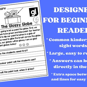 Kindergarten at Home Reading Worksheets Comprehension Passages ...