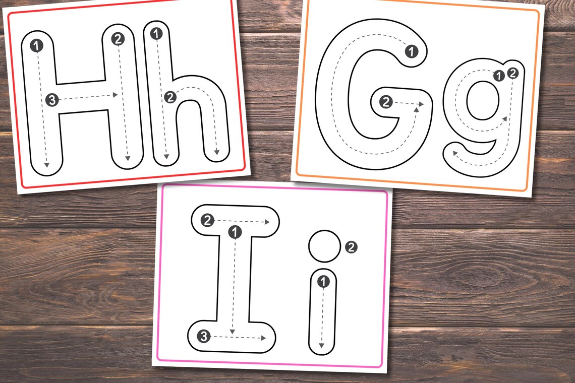 Alphabet Tracing Cards, Letter Tracing, Letter of the Alphabet ...