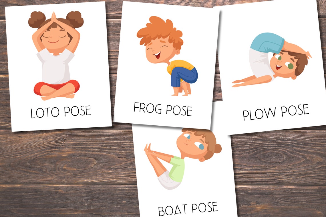 Kids Yoga Poses, 16 Yoga Flashcards, Kids Movement Activity, Yoga Poses ...