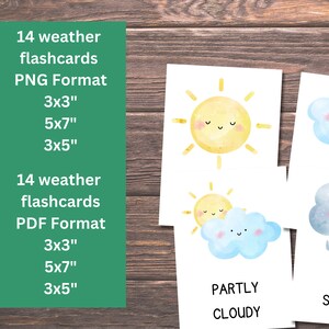 14 Weather Cards | Weather Flashcards | Toddler Weather Activity ...