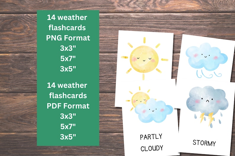 14 Weather Cards | Weather Flashcards | Toddler Weather Activity ...