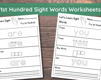 Fry 1st Hundred Sight Words Worksheets 100 Printable Let's Learn Fry's ...