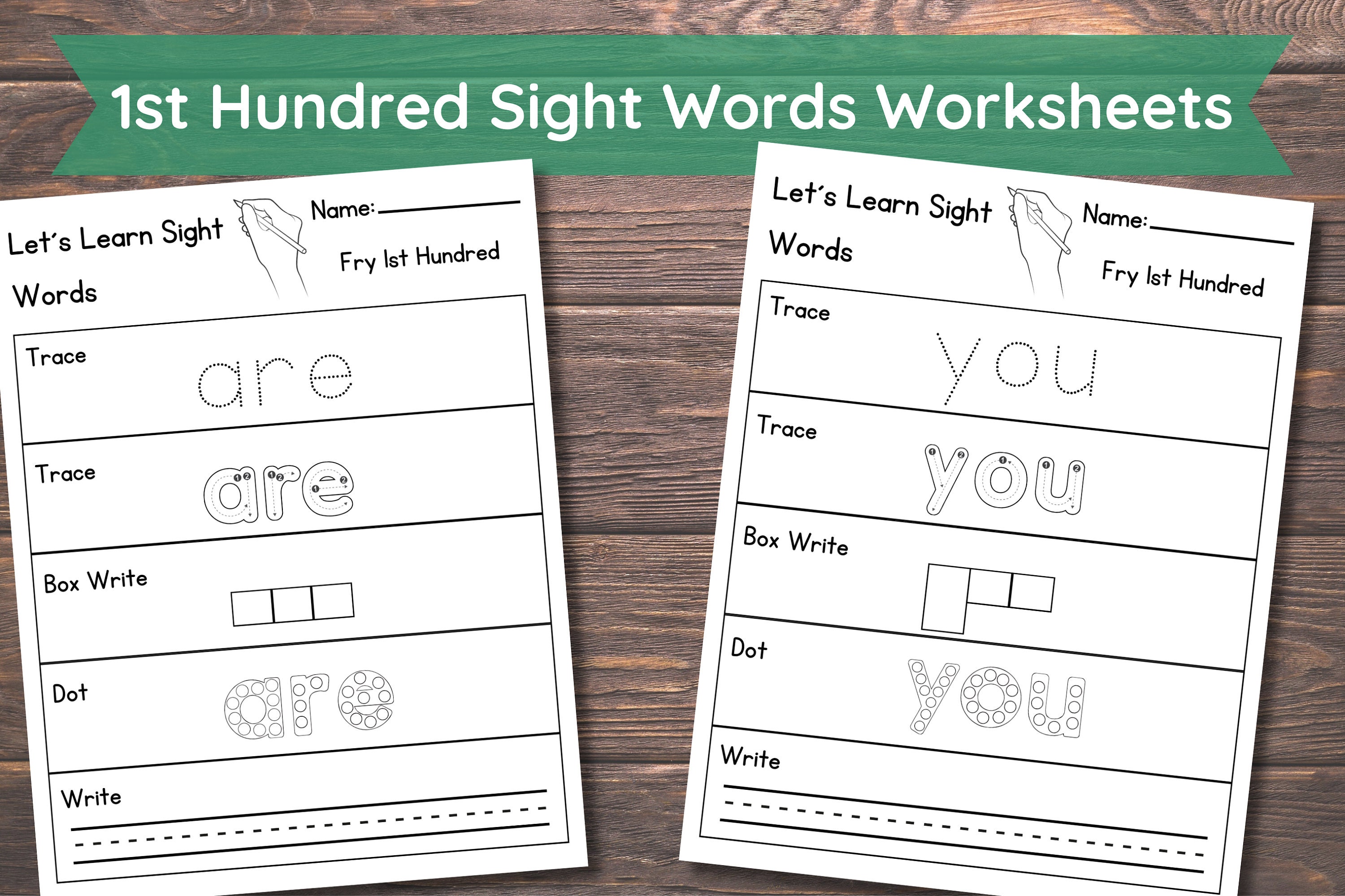 100 Printable Let's Learn Fry 1st Hundred Sight Words Worksheets ...