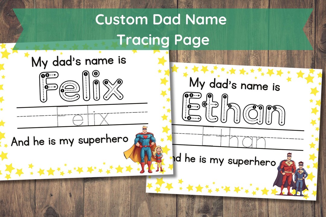 Custom Dad Name Tracing PDF | Personalized “my Dad’s Name Is ...