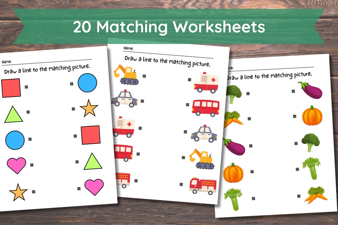 Printable Matching Worksheets, Match the Picture, Kindergarten ...