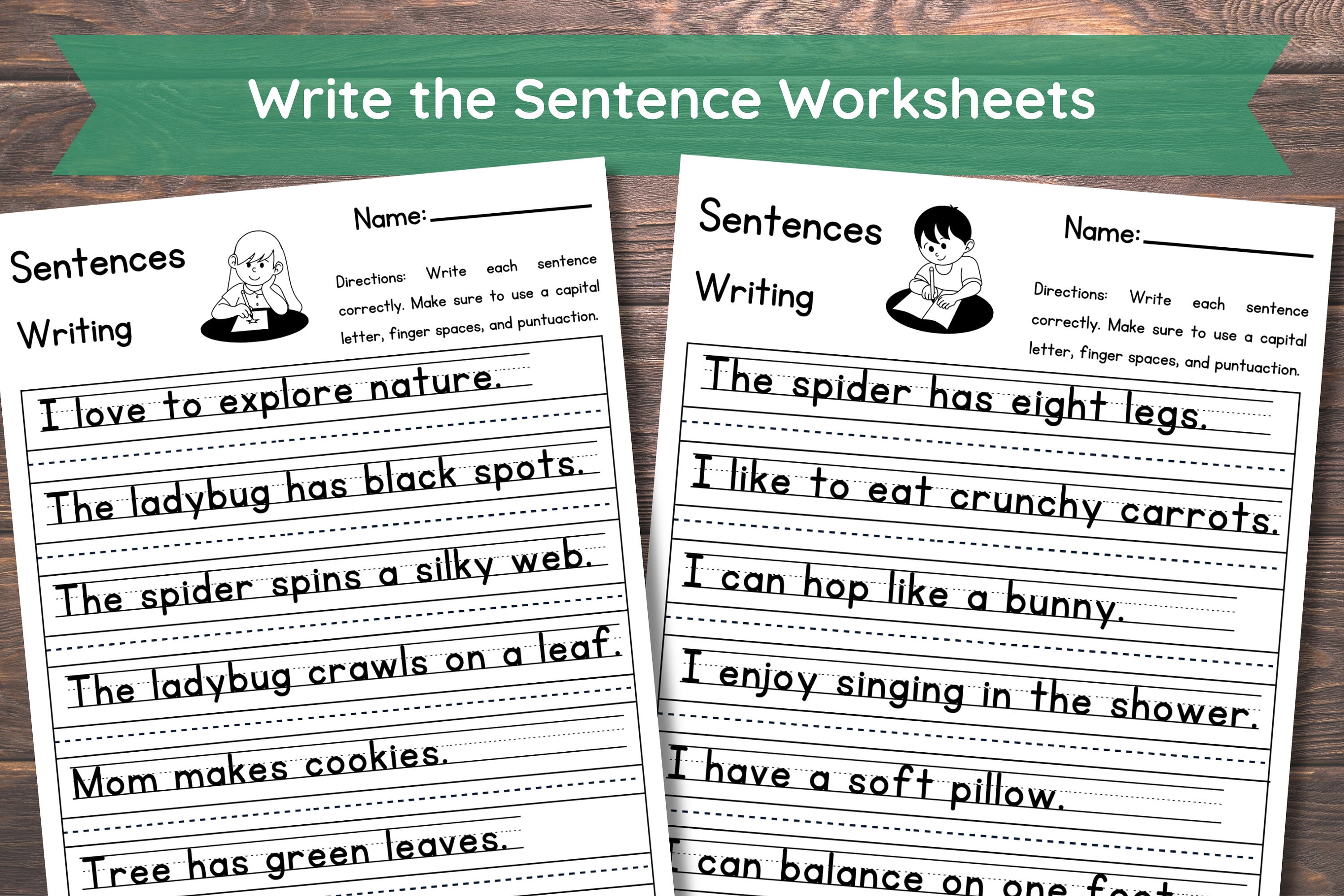 Hojas De Trabajo De Escritura De Oraciones Para Imprimir Gratis