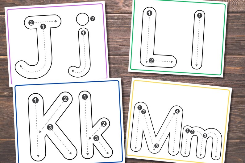 Alphabet Tracing Cards, Letter Tracing, Letter of the Alphabet ...