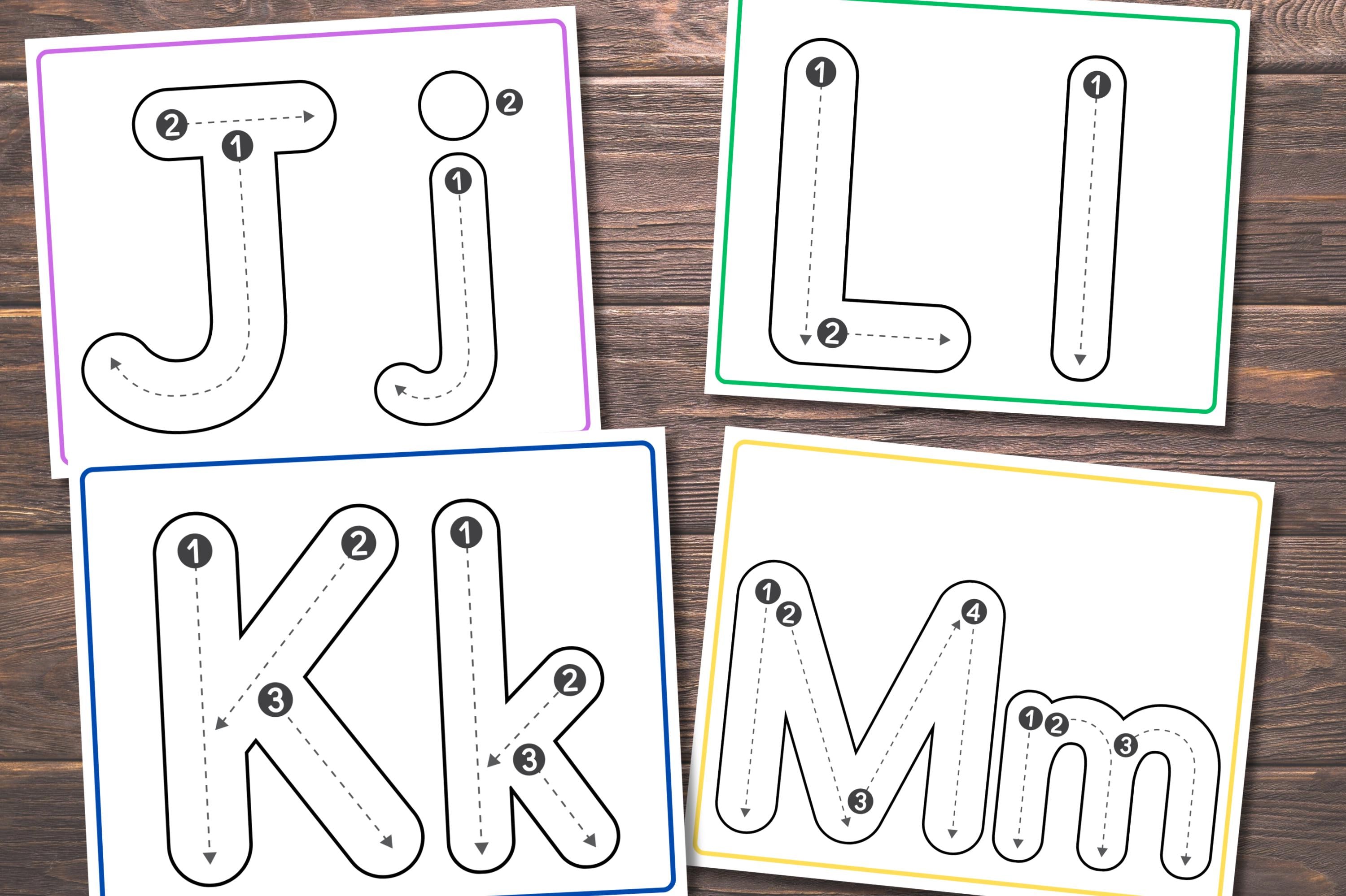 Alphabet Tracing Cards, Letter Tracing, Letter of the Alphabet ...