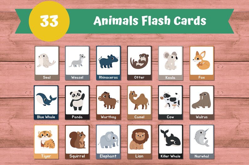 33 Animal Flash Cards | Animal Cards | Printable Animal Flashcards ...