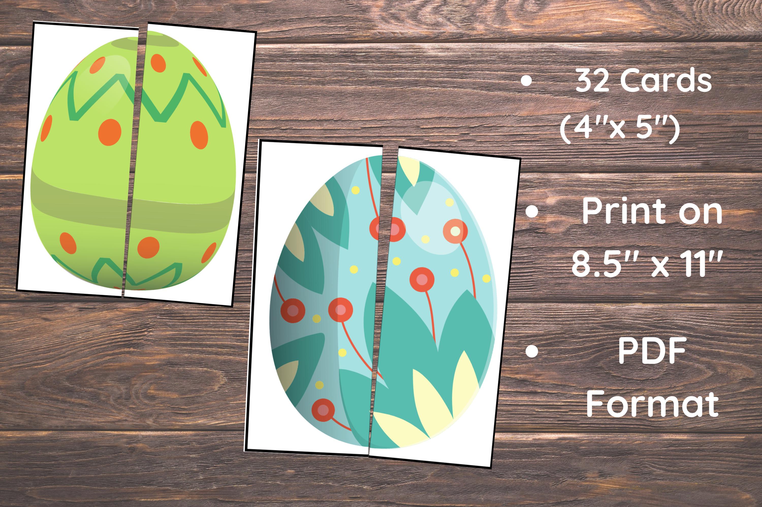 Easter Egg Match Cards, Matching Activity, Preschool Worksheets ...