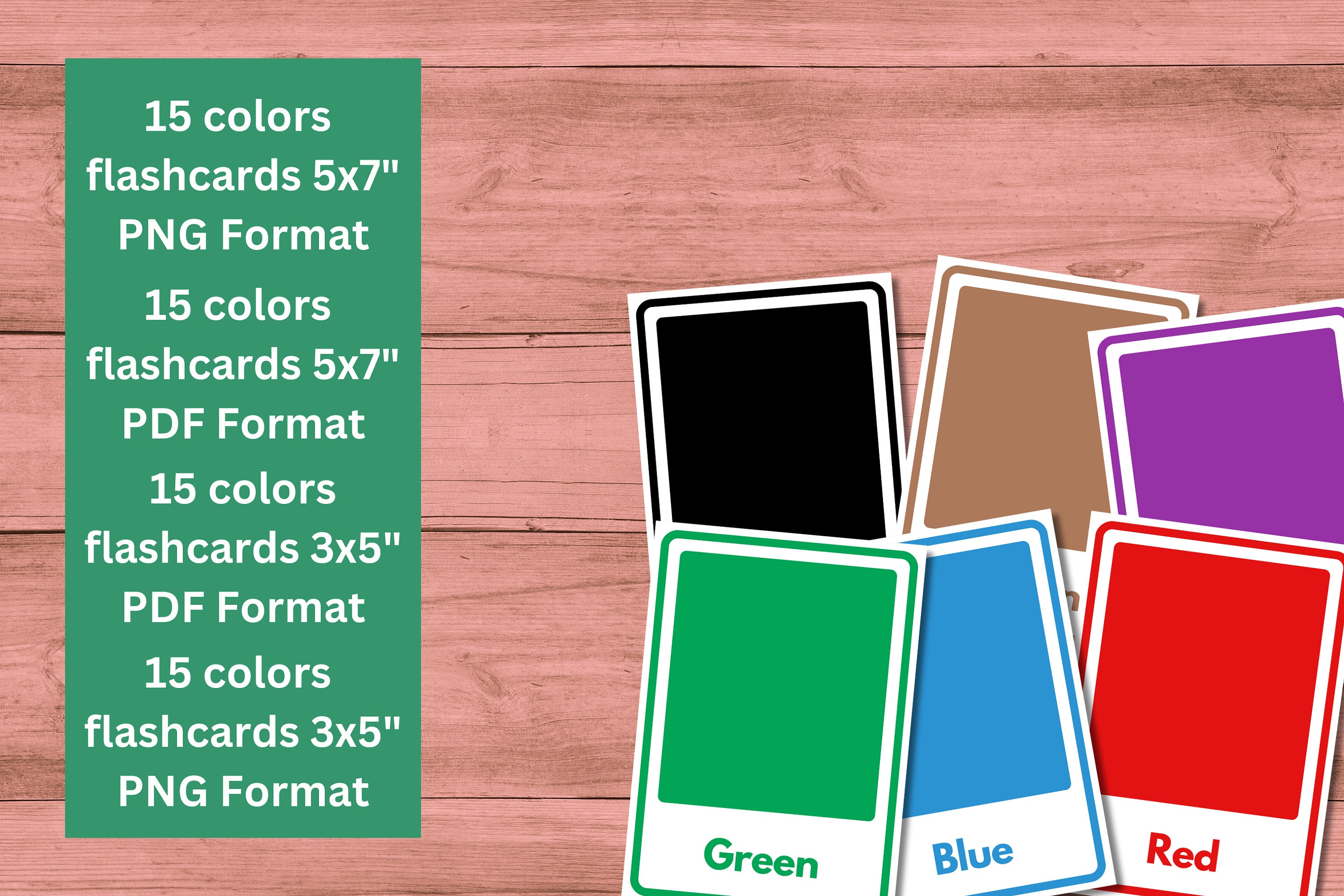 13 Color Cards Montessori Flashcards Pre-school Cards - Etsy