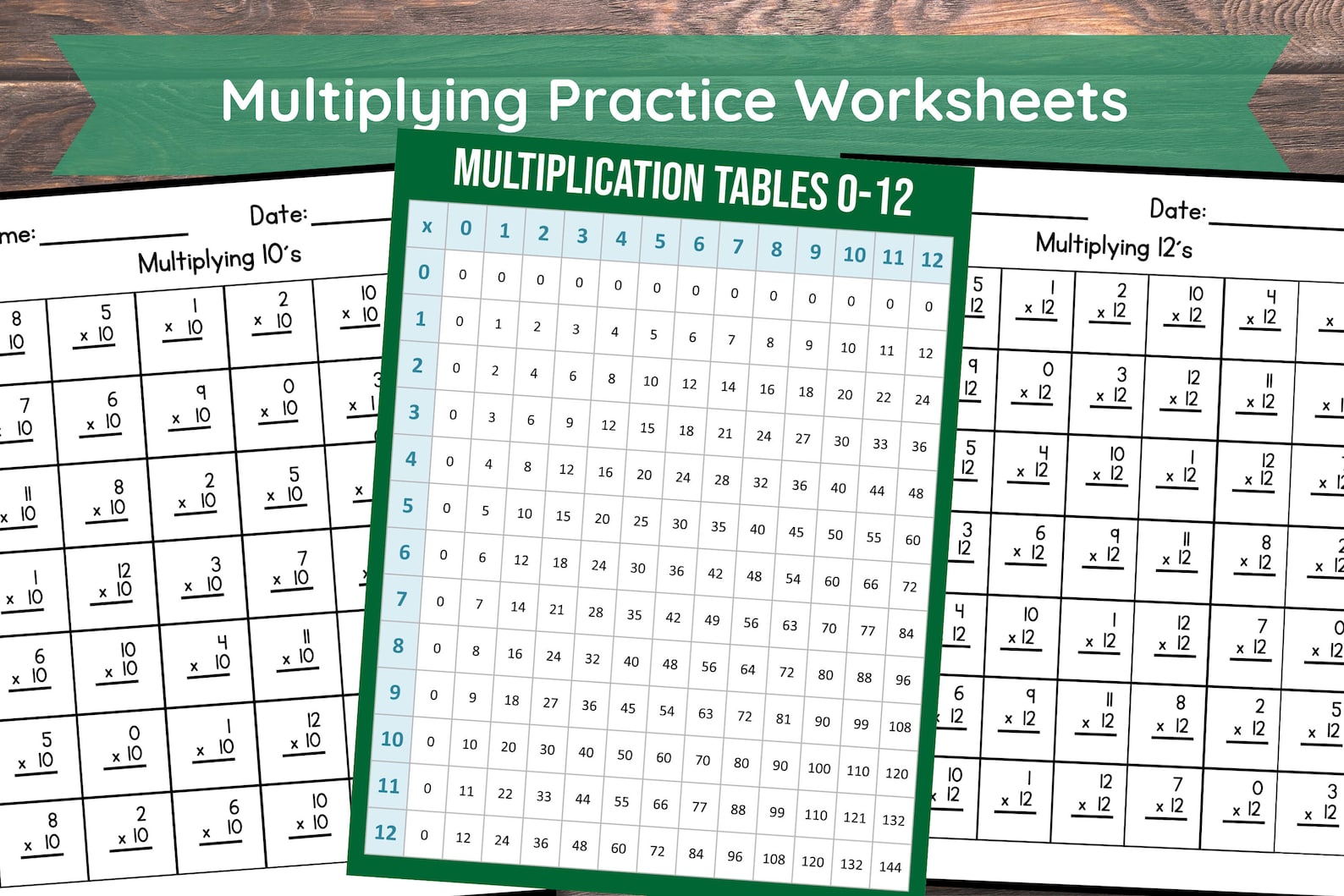24 Printable Multiplying Practice Worksheets Numbers 1-12 1st-4th Grade ...