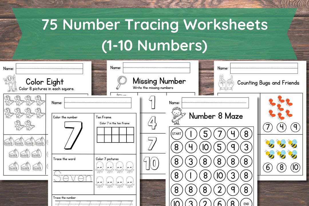 Number Worksheets - Printable - Kindergarten - Numbers to 10 - Math ...