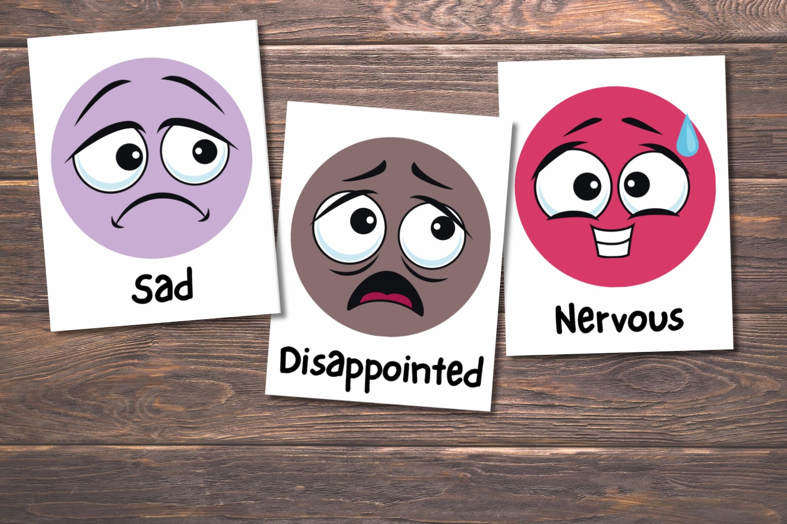 Emotion Face Flashcards, Emotion Preschool Printables, Social Emotional ...