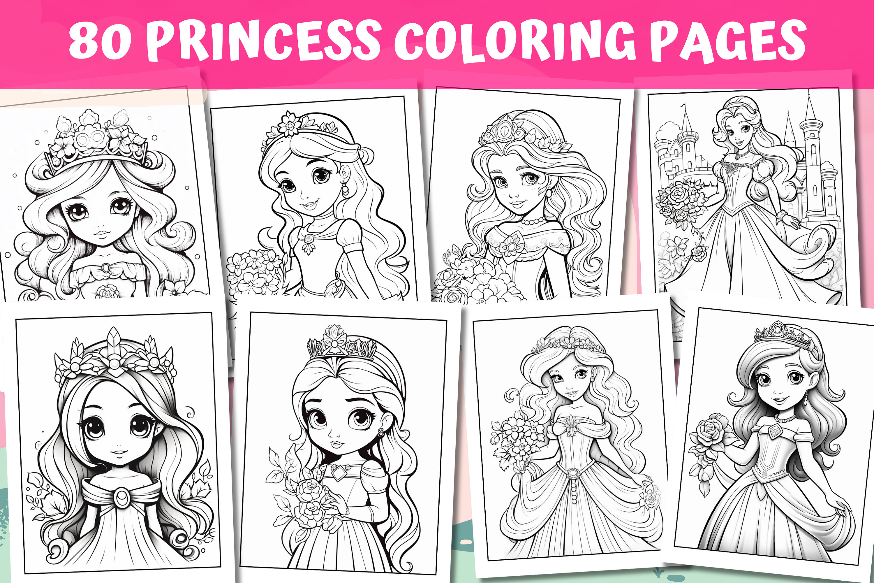 Disney Princess Cuties Coloring Pages