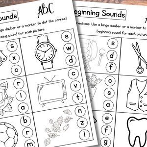 10 Printable Beginning Sounds Worksheets | Preschool-1st Grade Phonics ...