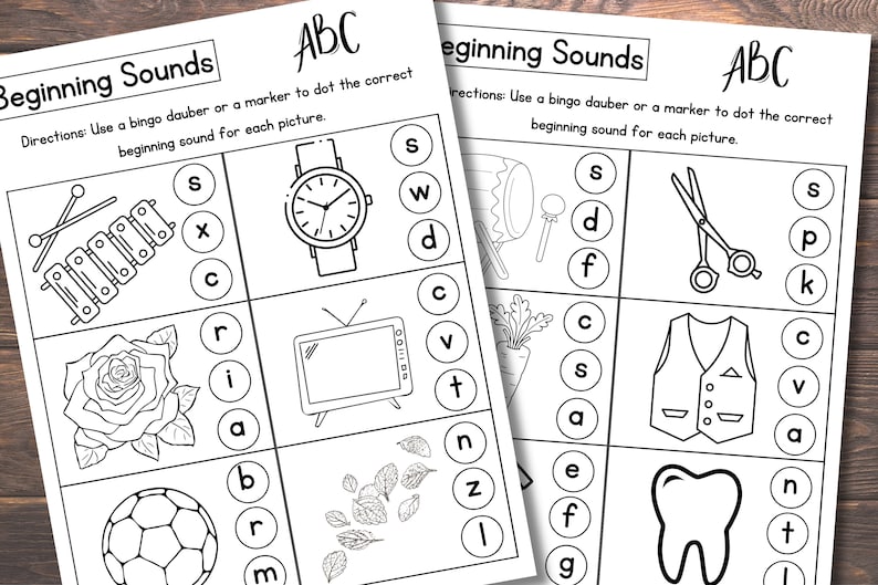 10 Printable Beginning Sounds Worksheets | Preschool-1st Grade Phonics ...