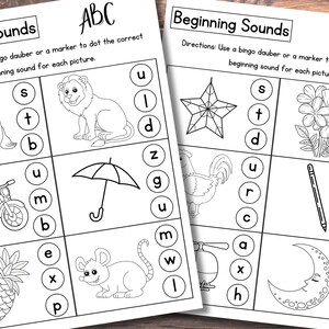 10 Printable Beginning Sounds Worksheets | Preschool-1st Grade Phonics ...
