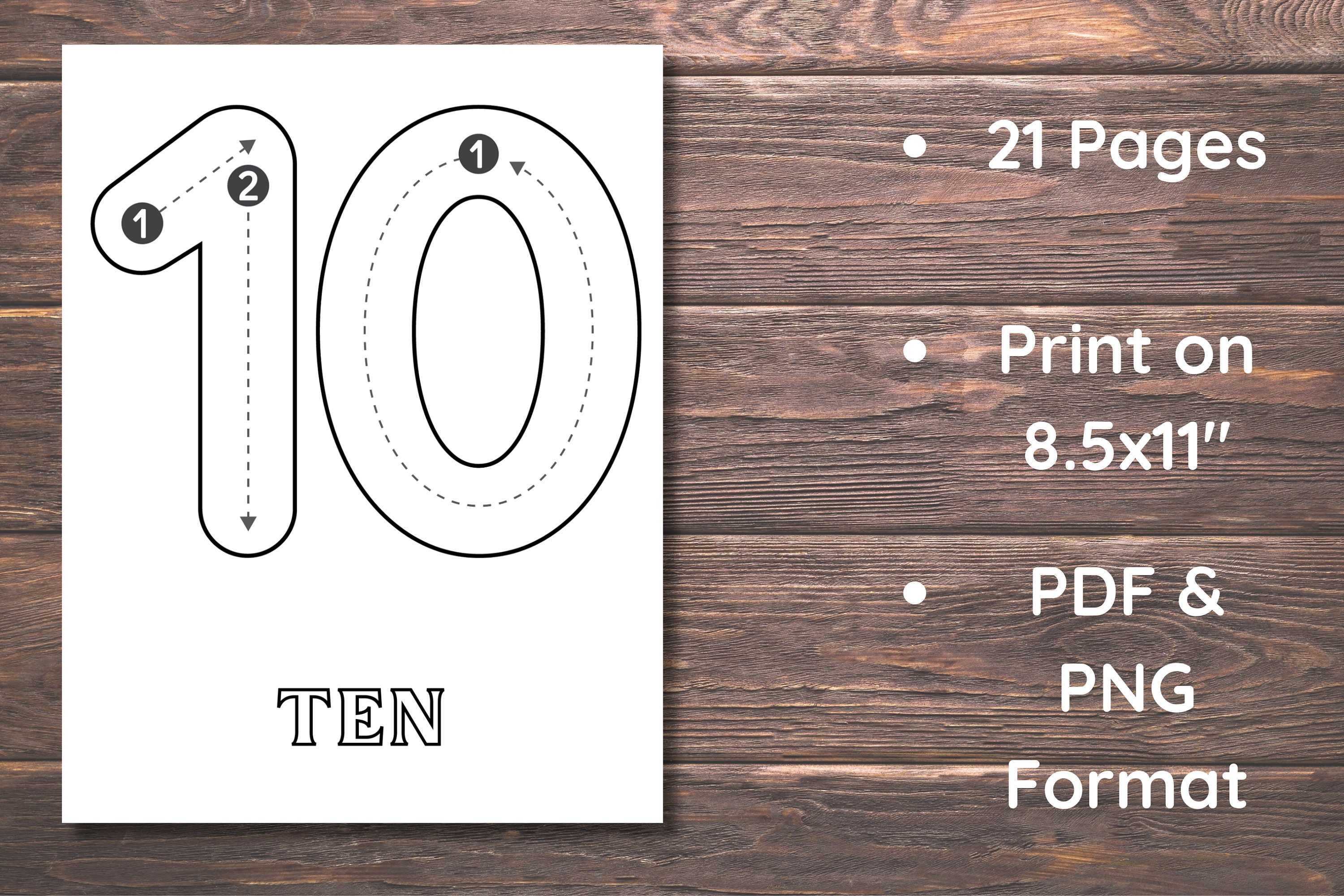 Preschool Numbers Tracing Worksheet, Handwriting Practice, Basic ...