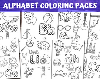 ABC Coloring Pages Alphabet A-Z Digital Download PDF, 26 Printable ...