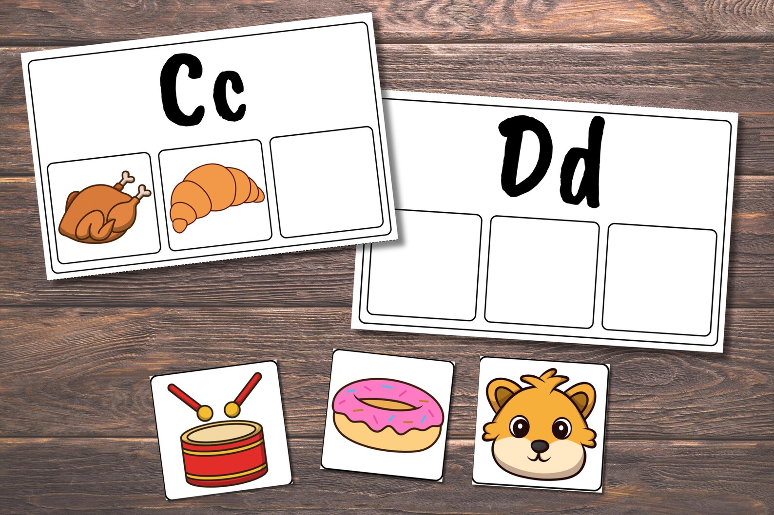 Beginning Sounds Letter Match Phonics Activity Cards Engaging Preschool ...