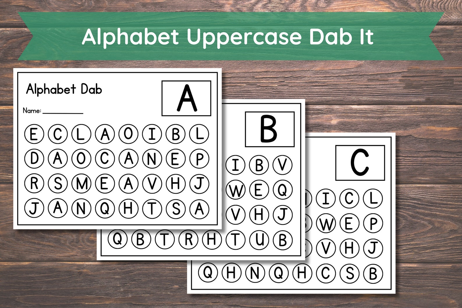 26 Printable Alphabet Uppercase Dab It Worksheets - Etsy