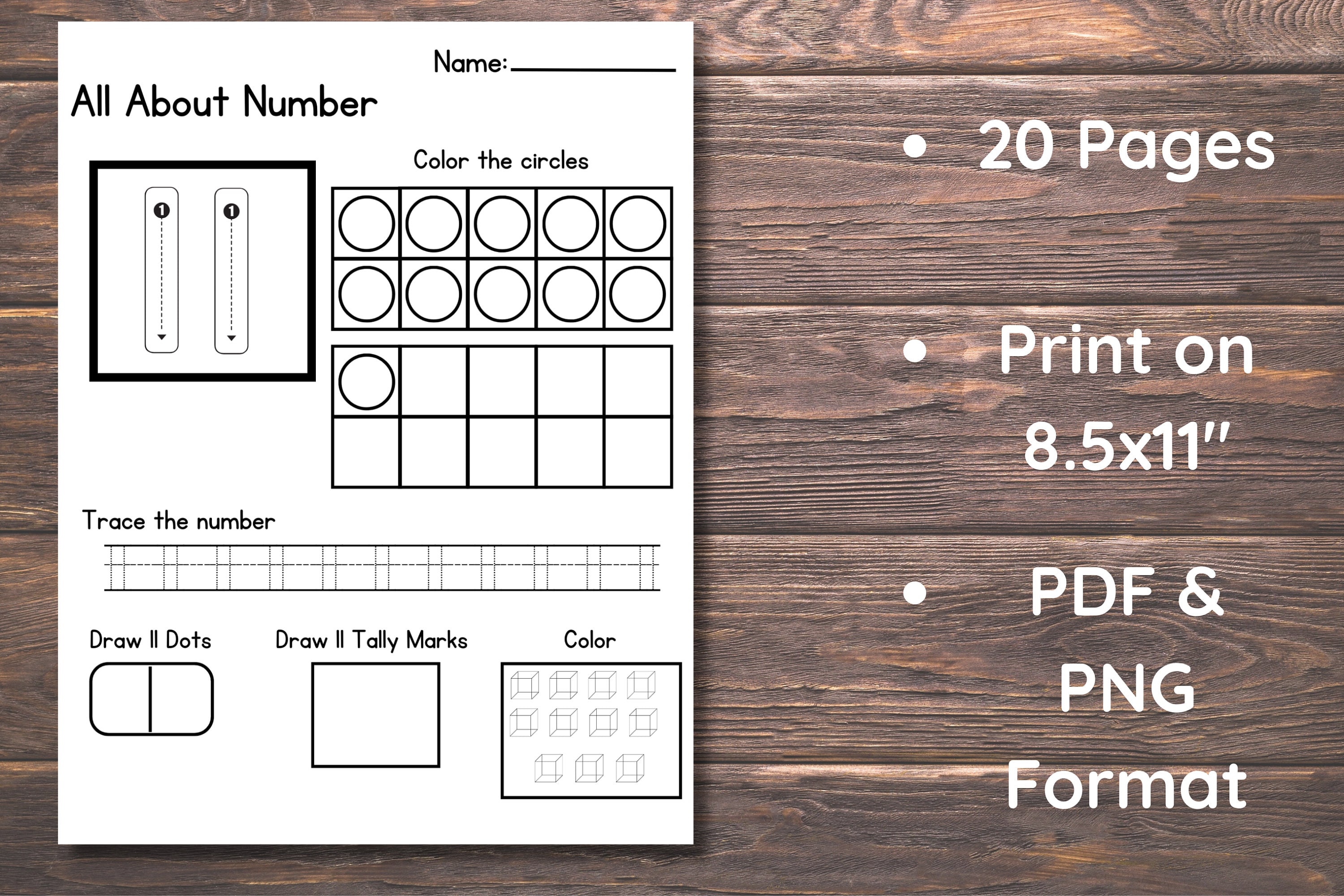 20 Printable All About the Numbers 1-20 Worksheets. - Etsy Australia