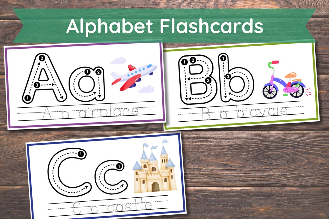 Alphabet Flashcards, Printable ABC Cards, Jumbo Tracing Cards, Play ...