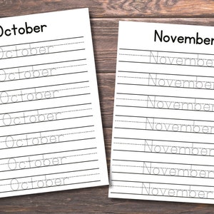 Months of the Year Tracing Worksheet Printable Handwriting Practice ...