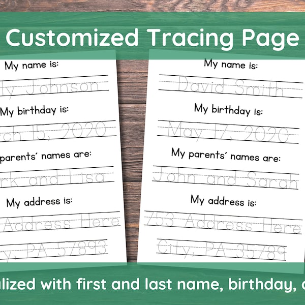 Custom Name Tracing Sheet Handwriting Practice Personalized Name Trace ... Custom Name Tracing Sheet Handwriting Practice Personalized Name Trace ...