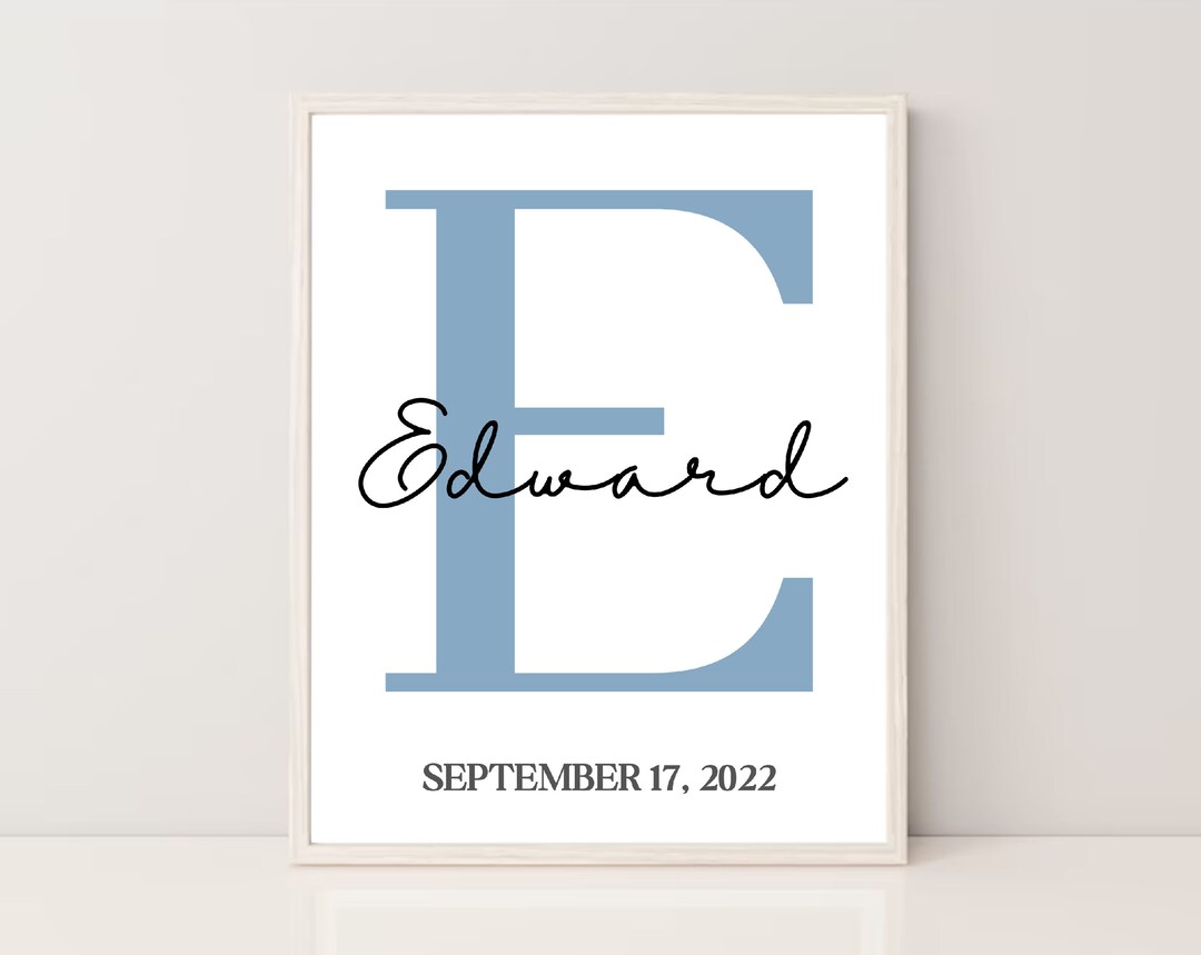 Custom Initial Print, Name Printable, Personalized Print, Personalized ...
