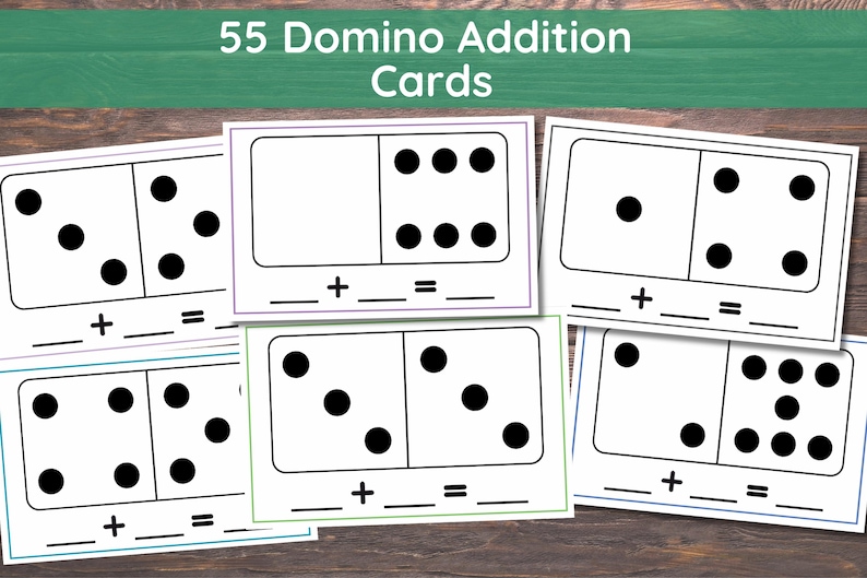 Domino Addition Cards, Montessori Math Addition, Homeschool Math ...