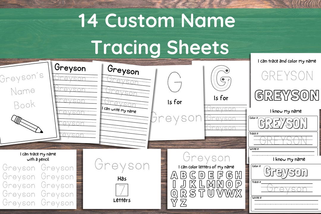 Custom Preschool Name Tracing Sheet Handwriting Practice Sheets ...