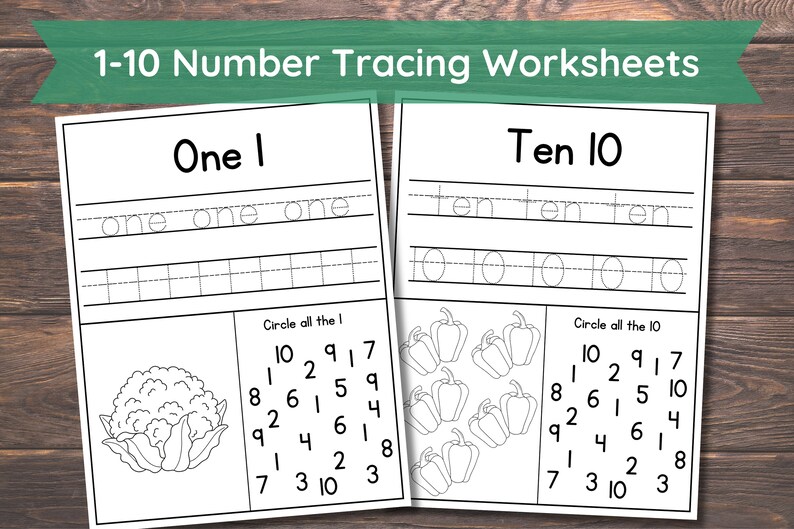 1-10 Number Tracing, Preschool Worksheet Printable, Handwriting ...