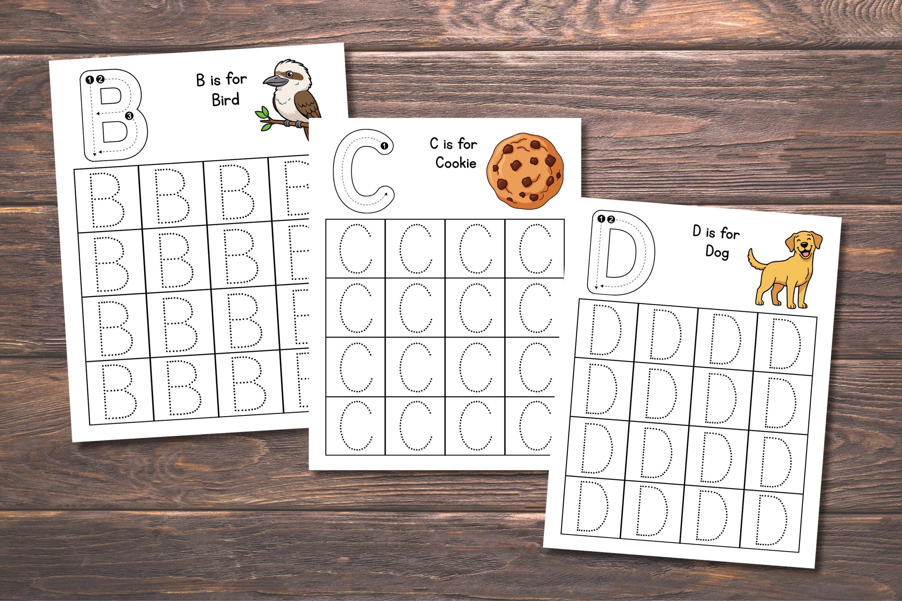 52 Uppercase Lowercase Alphabet Tracing Worksheets | Printable ...